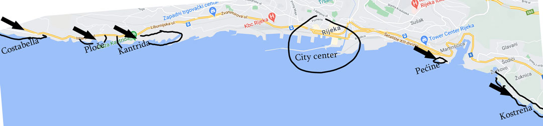 My favorite & best beaches in Rijeka + bus routes to get there.